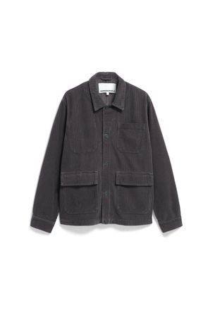 Armedangels Herren Cord Overshirt aus Bio-Baumwoll Mix AVAAN Regular Fit Dark Steel