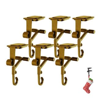 Generic 2-in-1 verstellbarer Kaminaufh&auml;nger f&uuml;r Girlande und Str&uuml;mpfe, robuste Kamin-Girlande, keine Besch&auml;digung, Strumpfhalter f&uuml;r Kaminsims, Metall-Weihnac