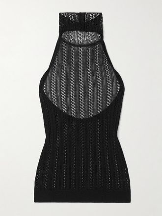 Khaite Benedetta Neckholder-oberteil Aus H&auml;kelmaterial - Schwarz