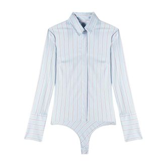 Patrizia Pepe Gestreiftes Langarm-Body-Shirt - - Tops - Damen - Blau - S