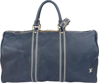 Louis Vuitton Crossbody Bags - Louis Vuitton Premium Navy Tobago Leather Keepall - Gr. unisize - in Blau - f&uuml;r Damen