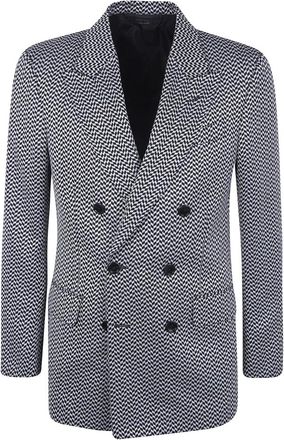 Tom Ford Homme, Manteaux, Multicolore, Taille: L Veste Jacquard &agrave; Motif G&eacute;om&eacute;trique