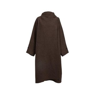 Le 17 Septembre Manteau long ample en laine m&eacute;lang&eacute;e