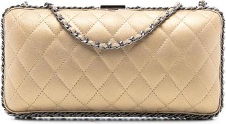 Chanel Hobo Bags - Quilted Metallic Suede Chain Around Evening Clutch - Gr. unisize - in Gold - f&uuml;r Damen