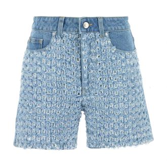 Stella McCartney Mid-Rise Denim Boucl&eacute; Shorts - - Shorts - Damen - Blau - W27