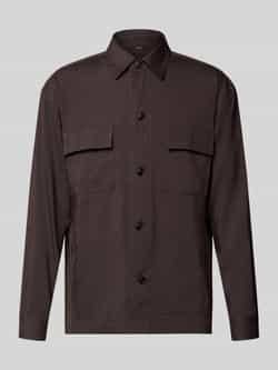HUGO BOSS Regular Fit Overshirt aus Leinen-Mix