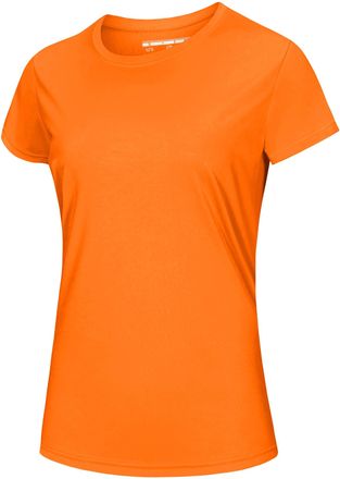 Magcomsen Surf T-Shirt Damen UV-Schutz Sportshirt Fitness Atmungsaktiv Funktionsshirt Basic Sport Oberteile f&uuml;r Fitness, Yoga, Laufen Orange 2XL