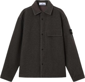Stone Island Micro-Boucl&eacute; Overshirt - - Jackets - Herren - Grau - L