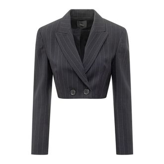 Pinko Pinko, Femme, Vestes, Bleu, Taille: 40 FR Scamorza Cropped Blazer