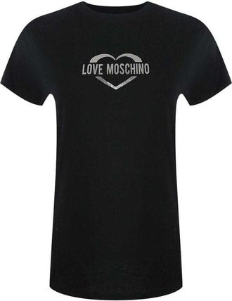Love Moschino T-Shirt f&uuml;r Damen, Baumwolle, Schmal (Schwarz)