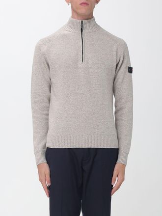 Peuterey Pull slim &agrave; col montant en laine avec demi-zip