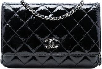 Chanel Hobo Bags - CC Quilted Shiny Aged Calfskin Wallet On Chain - Gr. unisize - in Schwarz - f&uuml;r Damen