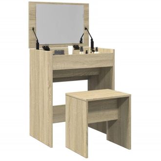 vidaXL Coiffeuse et tabouret ch&ecirc;ne sonoma 60x40x113,5 cm Vidaxl