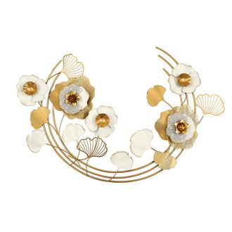 Generic 3D-Metallwanddekoration, kreative Wandskulptur, h&auml;ngend, runder Goldrahmen, ideal f&uuml;r Wohnzimmer, Schlafzimmer oder Esszimmer