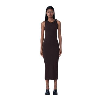J.W.Anderson Rippkleid mit Logo-Motiv - - Dresses - Damen - Braun - M