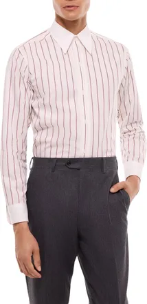 Fursac Chemise &agrave; rayures et col pointu - Taille 38 - Homme