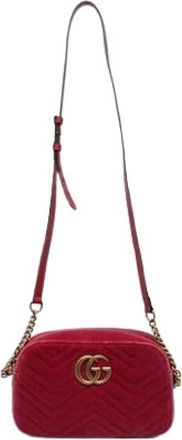 Gucci Pre-owned Quilted Velvet Crossbody Bag - - Pre-owned - Damen - Rot - ONE SIZE