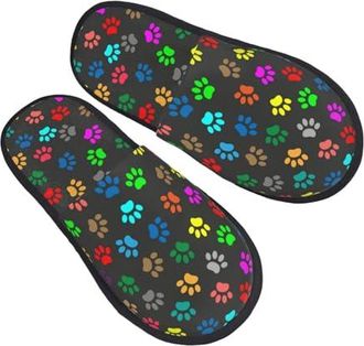 Generic Trace Doodle Empreintes De Pattes De Chat Unisexe Slippers Confortable Pantoufles Antid&eacute;rapantes Chaussures De Maison Pour Ext&eacute;rieur Maison Hiver L