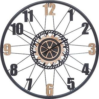 Atmosphera Atmosphera - Horloge Mohan en Bois et m&eacute;tal D65cm