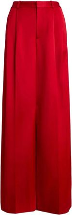 Ralph Lauren Femme, Pantalons, Rouge, Taille: 34 FR Pantalon large taille haute &agrave; plis sur le devant