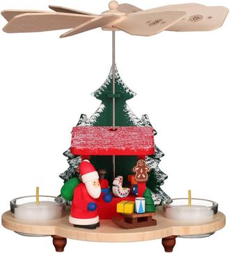 Christian Ulbricht 1-st&ouml;ckige Pyramide Weihnachtsmann auf Striezelmarkt - 19,5 cm