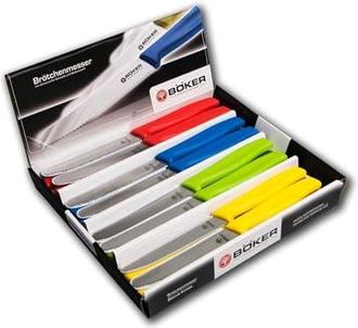 B&ouml;ker 03BO025 Br&ouml;tchenmesser Blau Set Brotmesser, Kunststoff, Mehrfarbig, 21 x 2 x 1 cm, 24 Einheiten