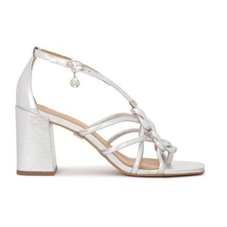 Kazar Silberne Ledersandalen mit geflochtenen Riemen - - Shoes - Damen - Grau - 37 EU