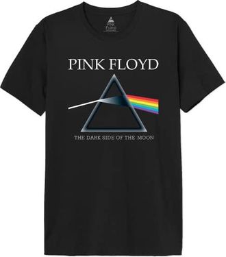 Cotton Division Legend Icon Officiel Pink Floyd imprimé T-Shirt pour Homme Col Ras du Cou Manches Courtes Coton Coupe régulière,The Dark Side of The Moon_Noir,L