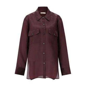 Khaite Seiden Oversized Hemd Matteo - - Blouses & Shirts - Damen - Rot - S