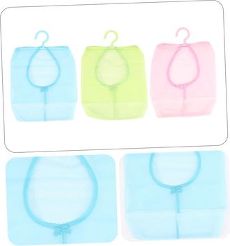 Soimiss 3 Stück Multifunktionale Teilig Netzbeutel mit Haken zur Aufbewahrung von Wäscheklammern und Kleinteilen Robust Genäht zum Aufhängen im Bad Schlafzimm