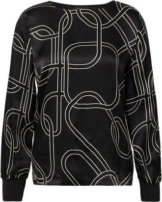 s.Oliver Langarmshirt T-Shirt Satinierte Viskose-Bluse mit Print