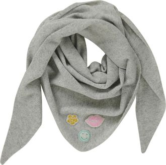 Cartoon Damen Winterschal mit Applikation ACC, Grau/Silber