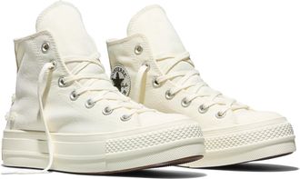 Converse Sneaker CONVERSE CHUCK TAYLOR ALL STAR LIFT PLATFOR, Damen, Gr. 37,5, egret, egret, schwarz, Textil, Schuhe Sneaker