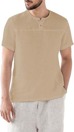 Generic Chemises pour hommes adultes T-shirt de sport décontracté boutonné col en V manches courtes T-shirts légers et respirants pour le sport, la course à p