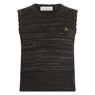 Vivienne Westwood &Auml;rmelloser Strickpullover mit gesticktem Logo - - Knitwear - Damen - Mehrfarbig - L