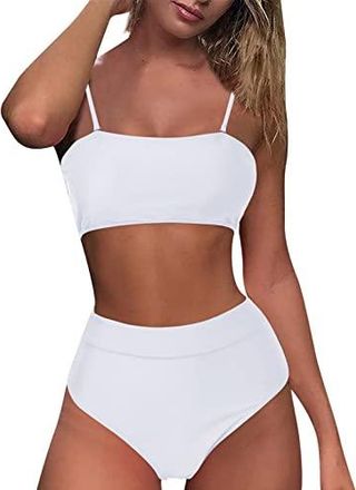 Generic Maillot De Bain Femme Sexy 2023 Maillot Bain Fendu Soutien-Gorge bandoulière Amovible imprimé léopard Taille Haute Bikini Multicolore Maillot Bain Deu
