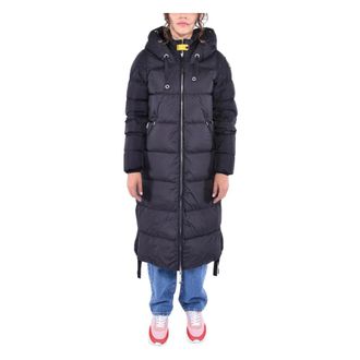 Parajumpers Femme, Vestes, Noir, Taille: 38 FR Veste Longue &agrave; Capuche Panda Piumino