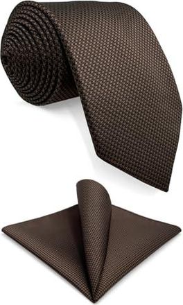 Shlax & Wing Shlax&Wing Homme Cravate Couleur Unie Dark Marron Chocolate Soie Classic