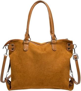 Generic Sac &agrave; bandouli&egrave;re en faux daim pour femmes, fourre-tout de capacit&eacute; pour un usage quotidien (noir)