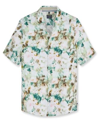 Olymp Casual, Regular Fit, Kurzarmhemd aus Leinen mit Print in