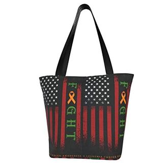 AOOEDM Lutte contre la leuc&eacute;mie sensibilisation au cancer sac d&eacute;picerie r&eacute;utilisable sac &agrave; provisions sac &agrave; bandouli&egrave;re d&eacute;contract&eacute; sac &agrave; main pour hommes fe