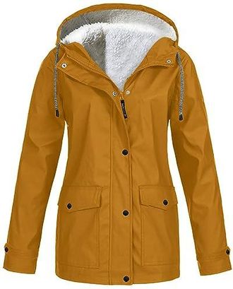 Generic Vestes dhiver pour femmes, manteaux dhiver pour femmes, manteau imperméable doublé en polaire, imperméable coupe-vent à capuche, parka, manteaux dhive