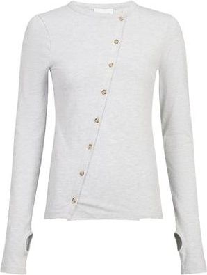 Topshop Top &agrave; boutons en coton m&eacute;lang&eacute;