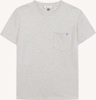 Faguo T-shirt &eacute;cru et bleu clair coton - OLONNE