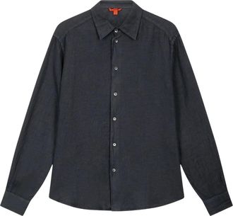 Barena Homme, Chemises, Bleu, Taille: L Camicia in lino vestibilit&agrave; comoda
