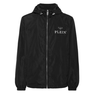 Philipp Plein Homme, Vestes, Noir, Taille: 4XL Nylon Windbreaker