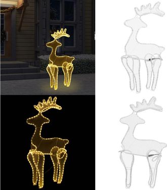 vidaXL Rentier Weihnachtsdekoration mit Mesh 306 LEDs 60x24x89 cm - Weihnachtsdeko - Rentierfigur - Outdoor Beleuchtung - Indoor Beleuchtung - led