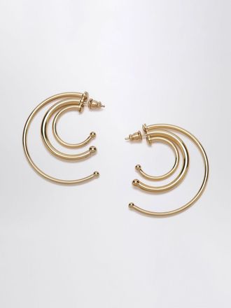 Panconesi Cr&eacute;oles Pierced Solar en laiton plaqu&eacute; or 18 carats