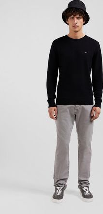 Eden Park Pull Col Rond En Laine Et Coton Noir Coupe Regular