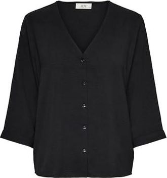 Jacqueline de Yong Chemise Femme légère Chemisier en crêpe élégant Haut Tendance Top JDYLION, Couleurs:Noir-3, Taille:38